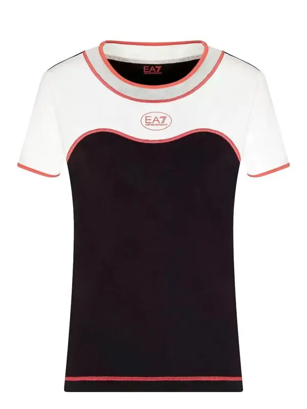 EA7 Colour-block Panelled T-shirt - Black