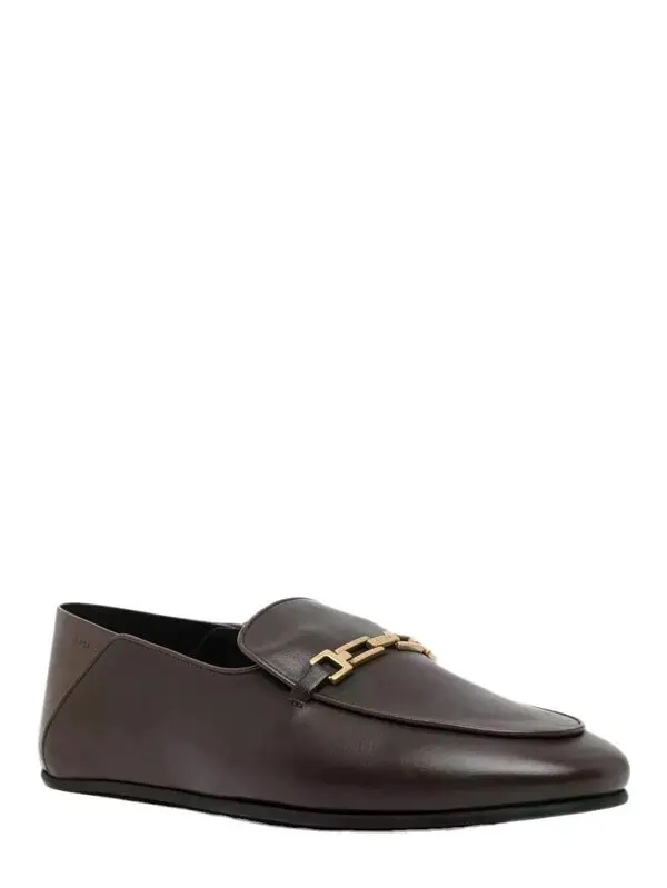 Bally Dark Smooth Grain Loafers - Brown