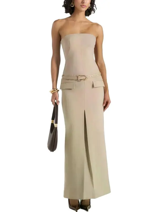 Manière De Voir Tabitha Belted Maxi Dress - Neutrals