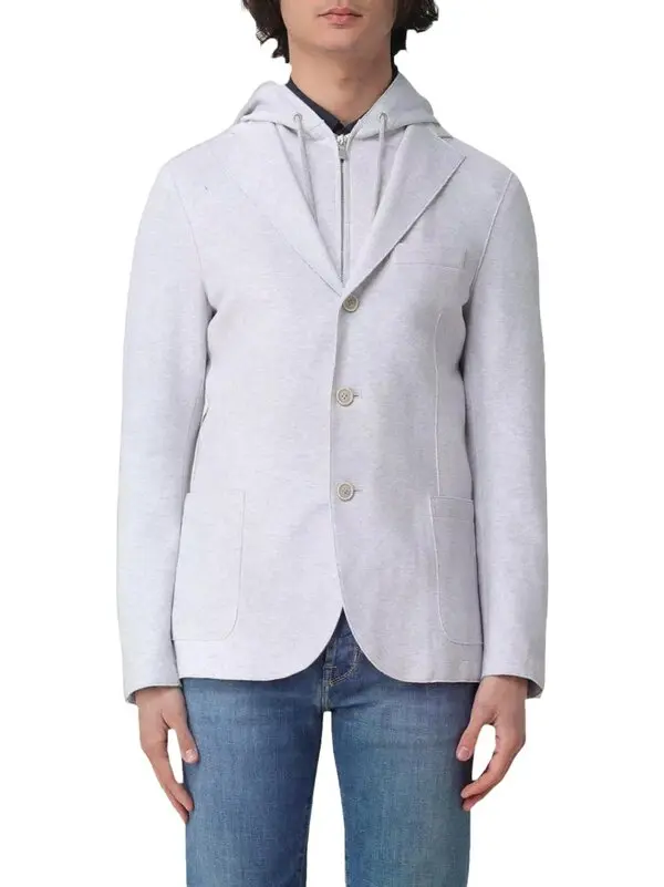 Eleventy Single-breasted Piqué-jersey Blazer - Grey