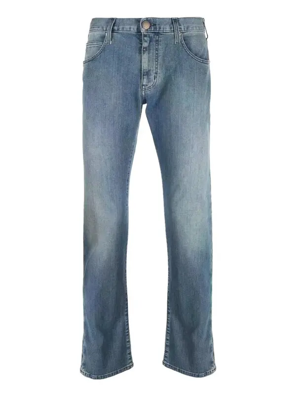 Emporio Armani J45 Straight-leg Twill Jeans - Blue