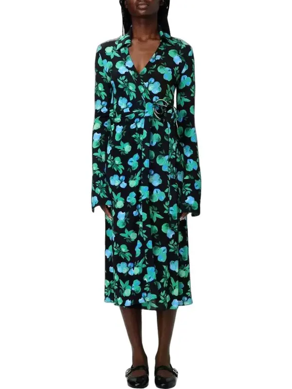 Coperni Floral-print Midi Dress - Black