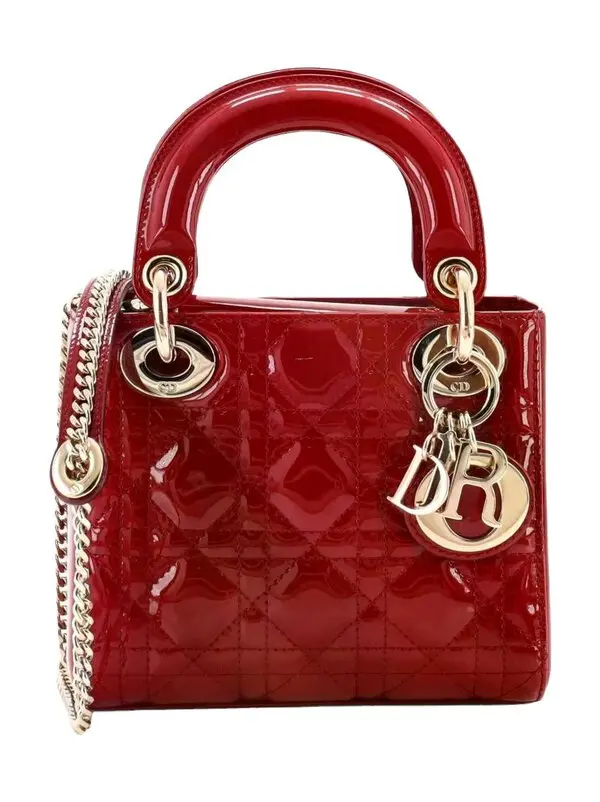 Dior Lady Chain Bag Mini Satchel - Red
