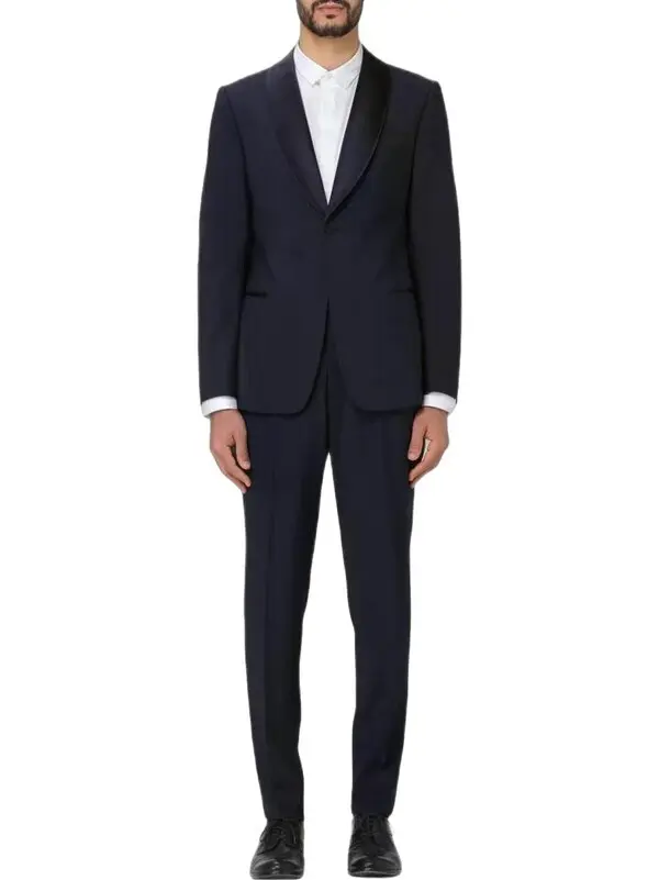 Emporio Armani Single-breasted Virgin Wool Suit - Blue