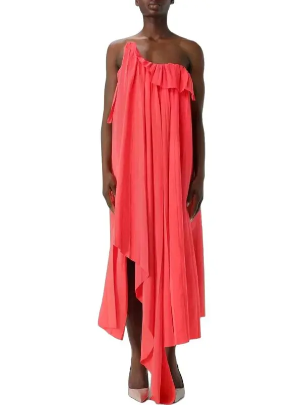 Alexander McQueen Asymmetric Ruffled One-shoulder Dress - Orange