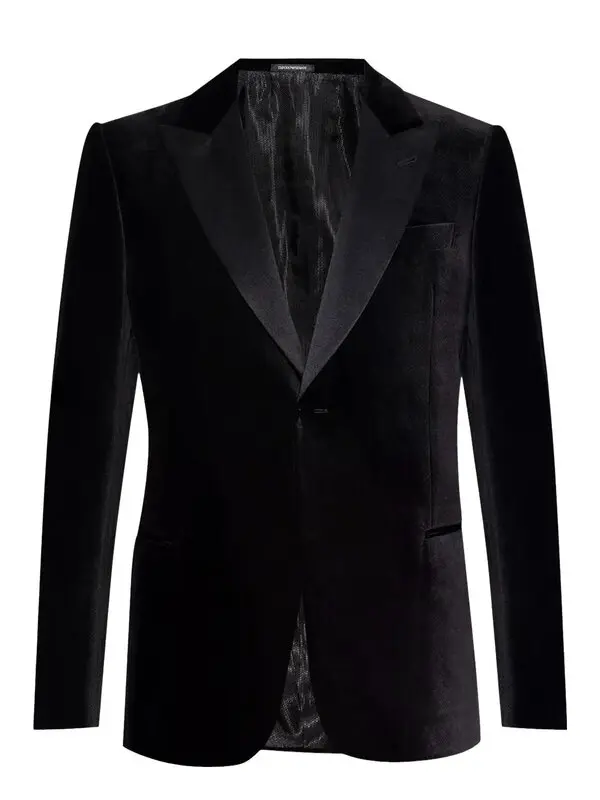 Emporio Armani Veltet Tuxedo Blazer - Black