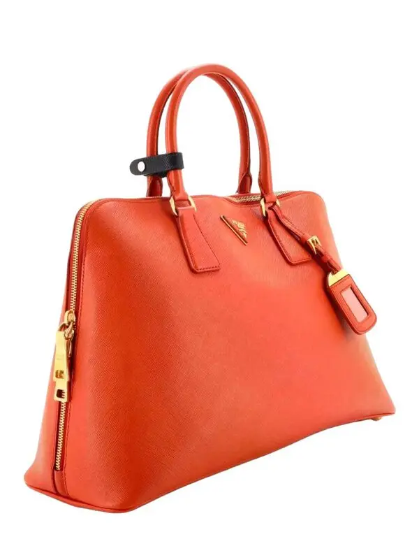 Prada Saffiano Leather Large Handbag - Orange