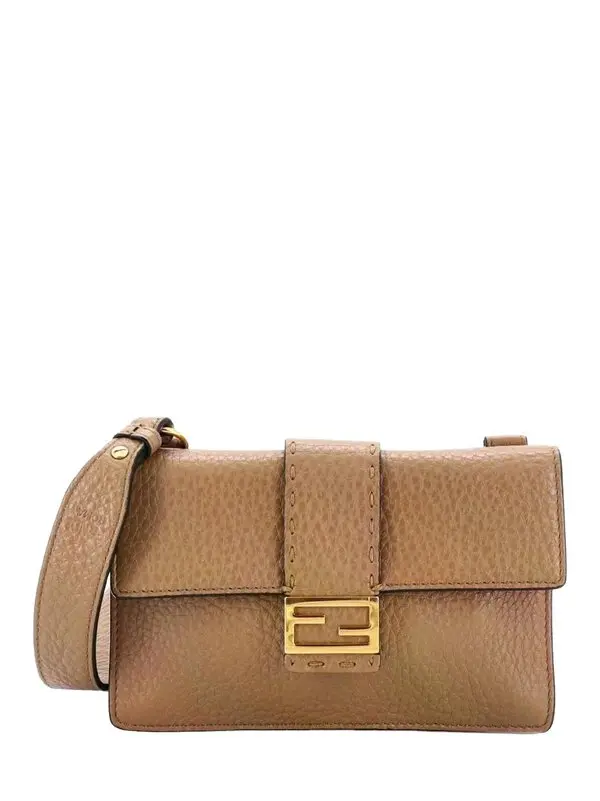 Fendi Baguette Leather Crossbody Bag - Brown
