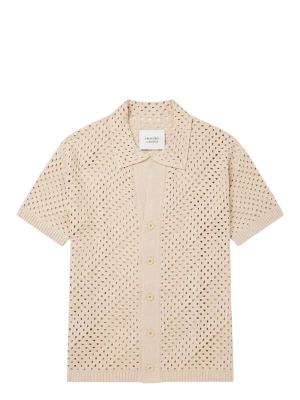 Frescobol Carioca Pinto Crocheted Cotton Shirt - Neutrals