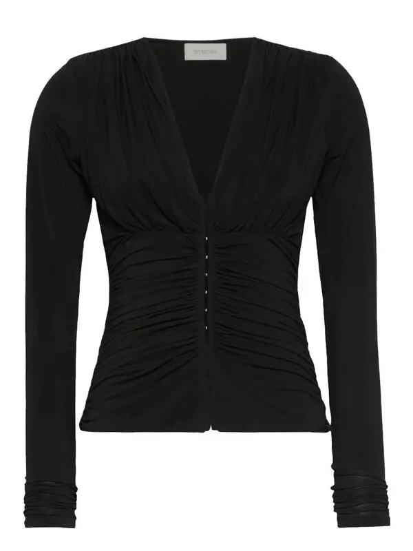 Max Mara Long-sleeved Viscose Jersey Top - Black