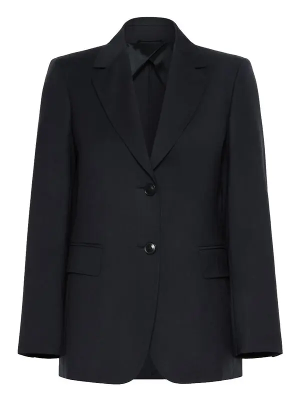Max Mara Single-breasted Woollen Cloth Jacket - Navy