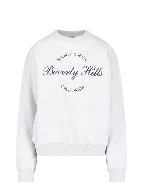 SPORTY & RICH Beverly Script Sweatshirt - Gray