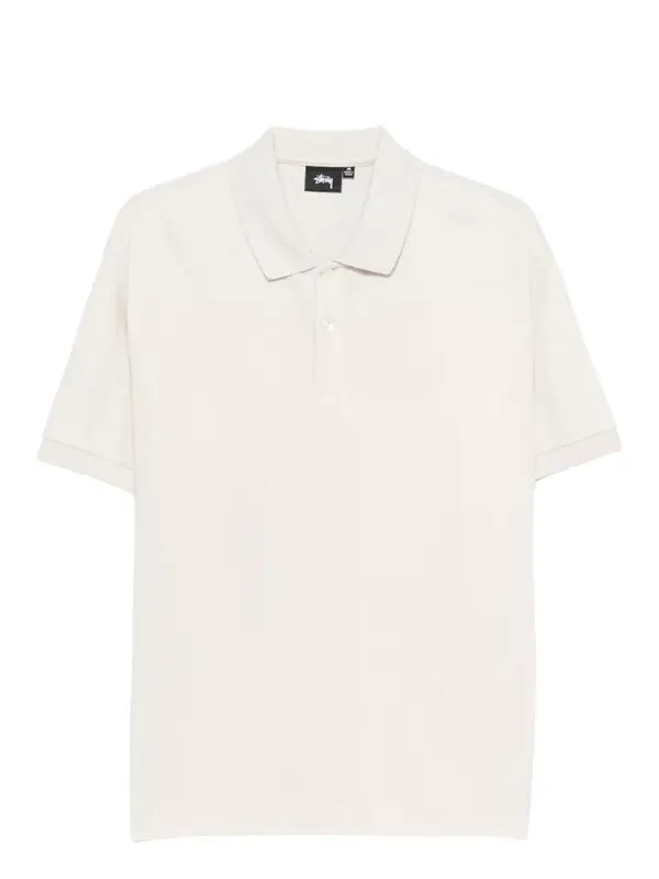 StÜssy Logo-embroidered Polo Shirt - Neutrals