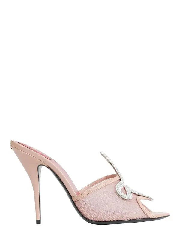Valentino Garavani Coeur Vipère Mesh Slide Sandal - Pink