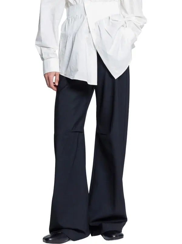 MAISON MARGIELA Wide Leg Tailored Trousers - Black