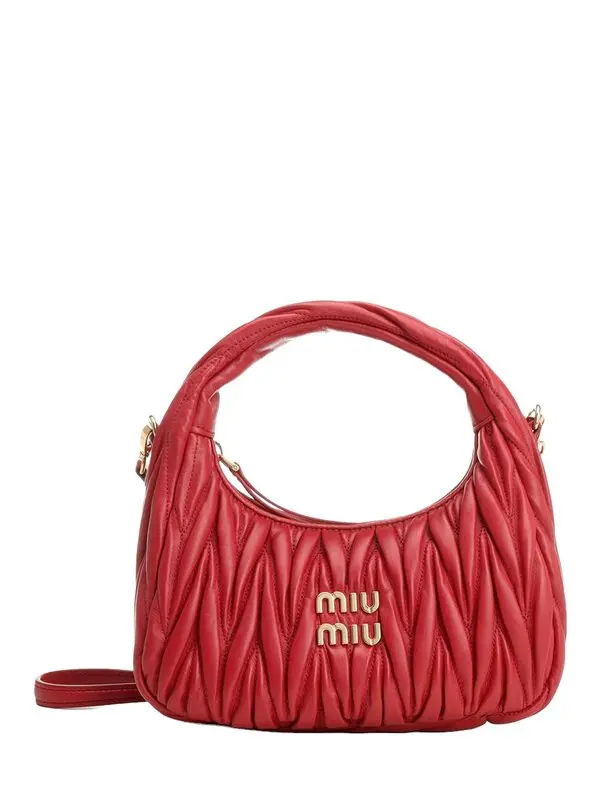 Miu Miu Wander" Quilted Lambskin Hobo Bag - Red