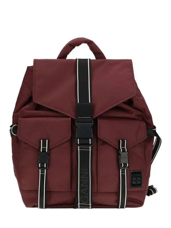 GANNI Re-tech Backpack With Adjustable Straps And Buckle Closure - Multicolor