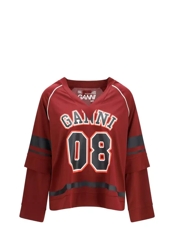 GANNI Cocora Double-layer Graphic T-shirt - Multicolor