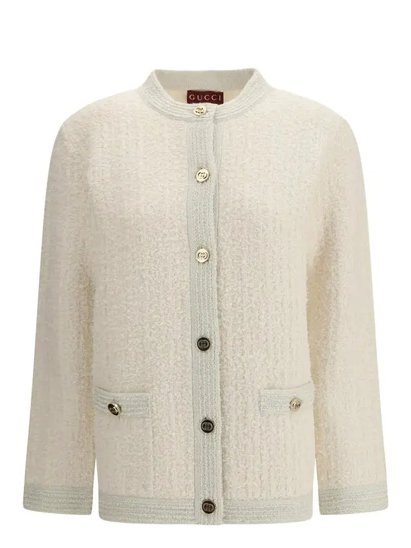 Gucci Bouclé Lamé Wool Cardigan - Multicolor