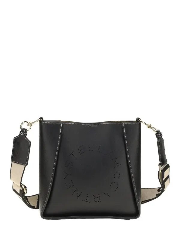 Stella McCartney Logo Cut-out Shoulder Bag - Black