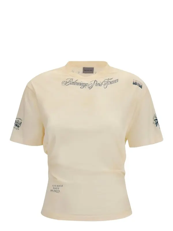 Balenciaga Crewneck T-shirt With Graphic Print - Multicolor