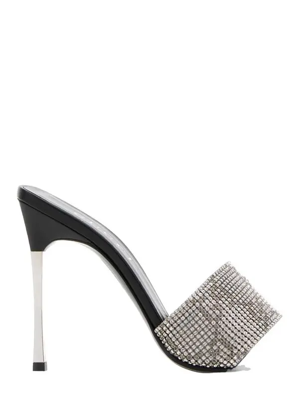 Gucci Embellished Fabric Mules - Silver