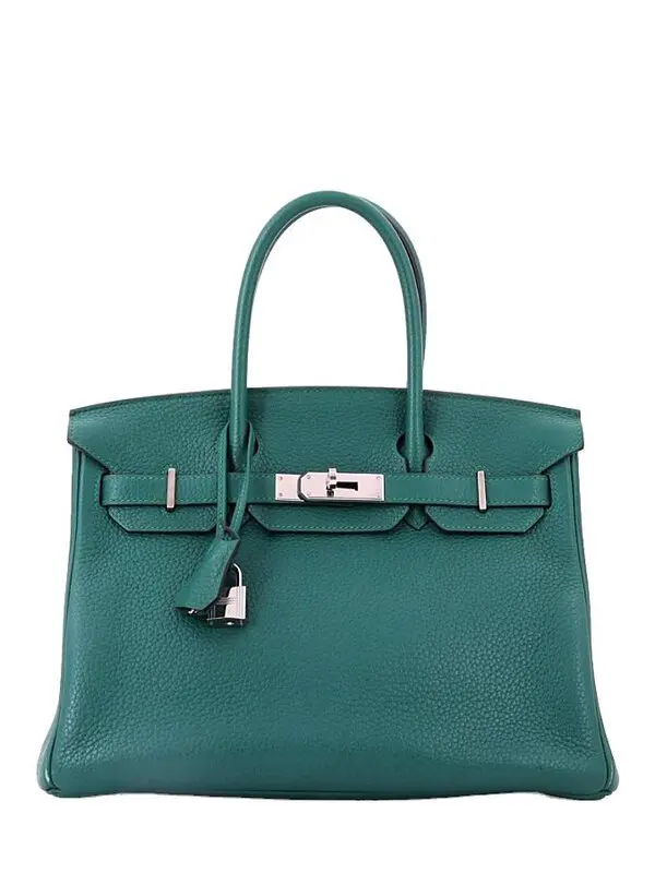 Hermès Birkin 30 Handbag Green Clemence With Palladium Hardware - Malachite