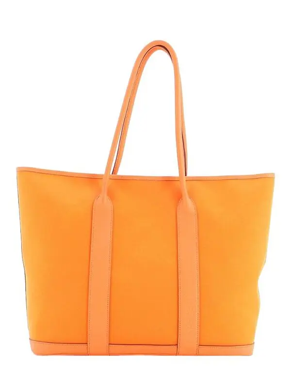 Hermès 36 Garden Party Zip Tote Toile And Leather - Orange