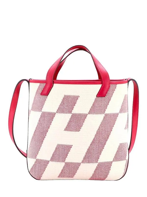 Hermès 27 Cabas H En Biais Tote Canvas With Leather - Pink