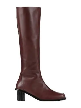 Farm Rio Leather Square Toe Geometric Heel Boots - Brown