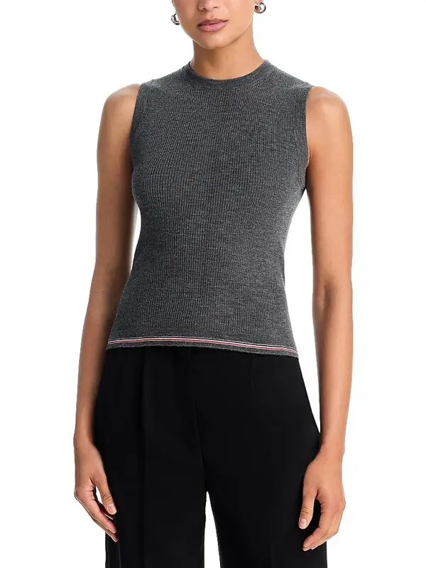 Thom Browne Wool Sleeveless Sweater - Medium Grey
