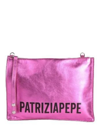 Patrizia Pepe Coated Fabric Wristlet Bag With Detachable Shoulder Strap - Fuchsia