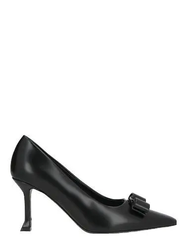 FERRAGAMO Lambskin Bow-detailed Pumps - Black
