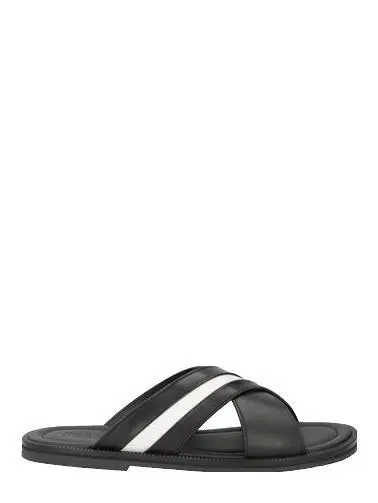 Bally Leather Two-tone Slides - Black
