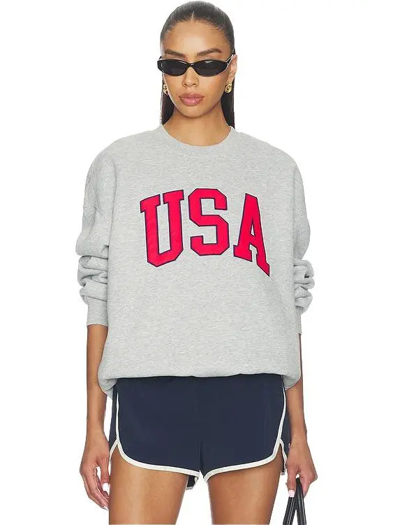 HYPE AND VICE Usa Graphic Crewneck Sweatshirt - Grey