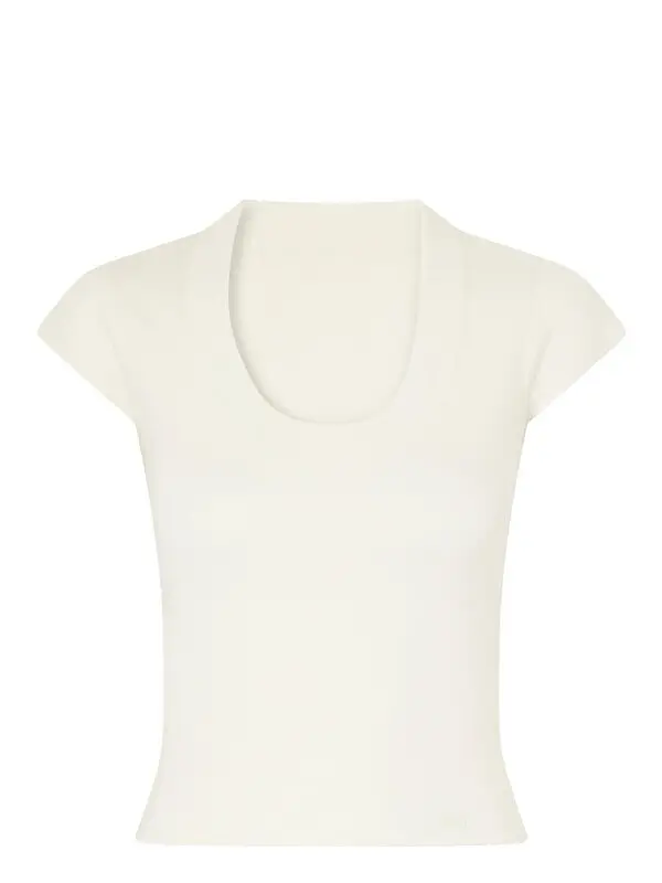 SIR. Mikkel Ribbed Wool T-shirt - Neutrals