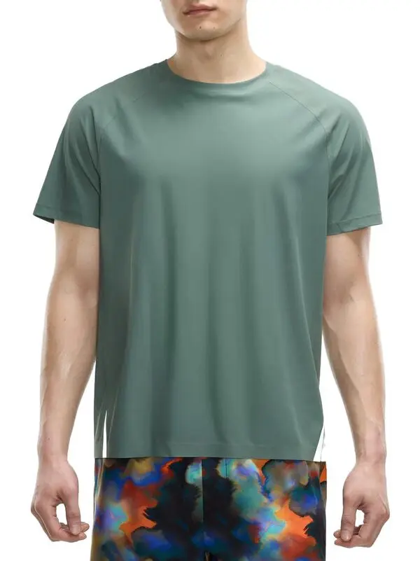 PELOTON Run Interlock Stride Short Sleeve T-shirt - Soft Olive