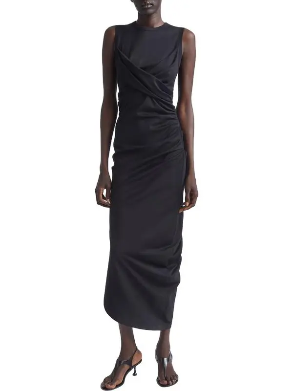Proenza Schouler Zafira Mercerized Cotton Jersey Midi Dress - Black