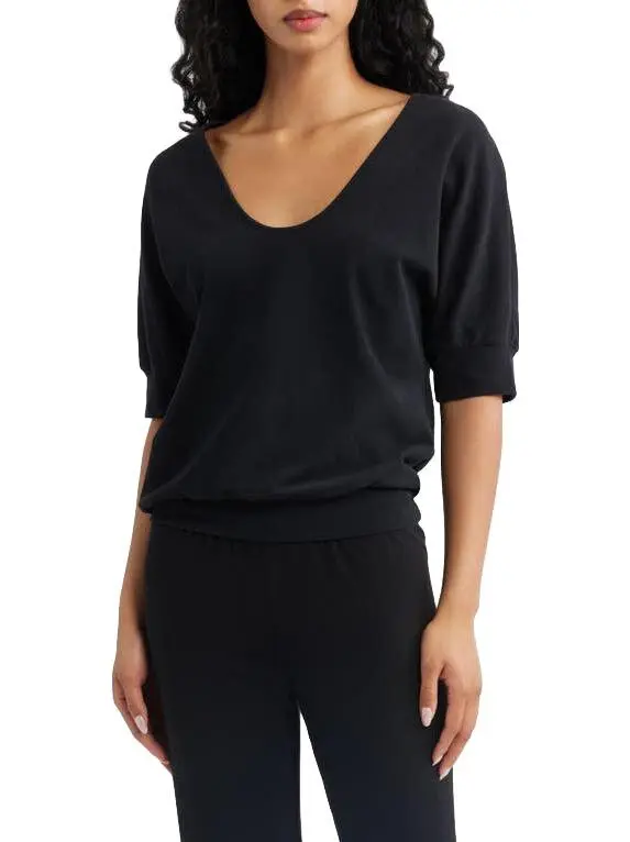 ARTLESS FOREVER Logan Scoop Neck Top - Black