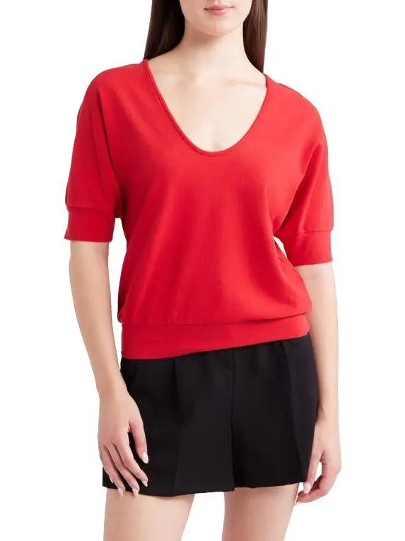 ARTLESS FOREVER Logan Scoop Neck Top - Cherry