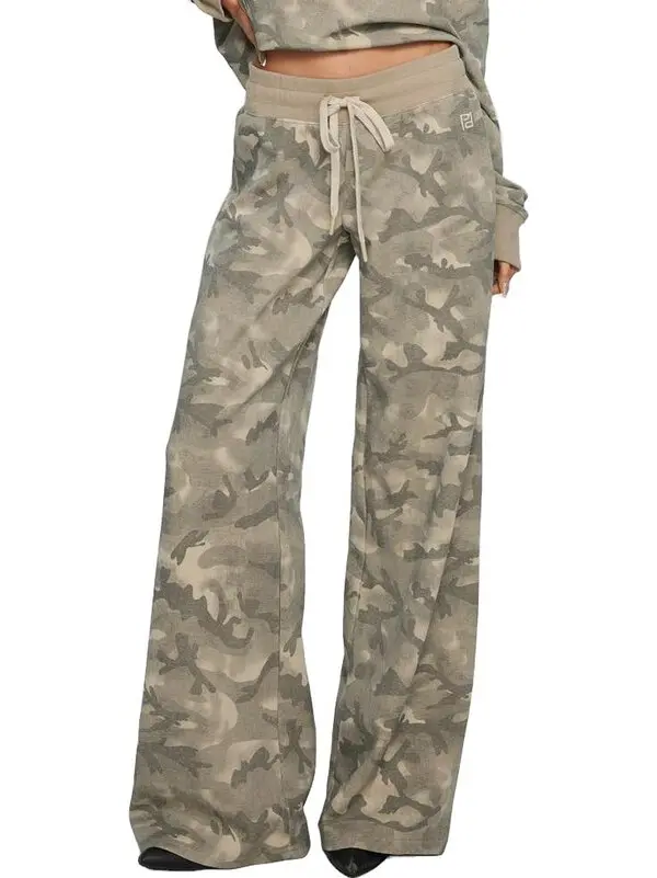 Princess Polly Dodie Wide Leg Camouflage Pants - Camo
