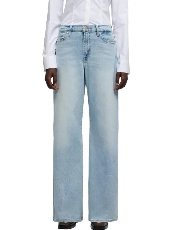 7 For All Mankind Tailorless Wide Leg Jeans - Frozen