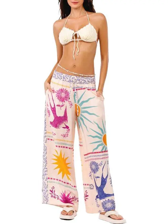 Agua Bendita Janis Alina Wide Leg Cover-up Pants - Multicolor