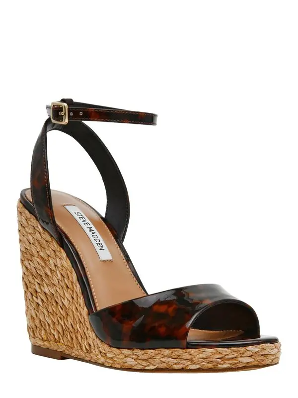 Steve Madden Devin Ankle Strap Wedge Sandal - Tortoise