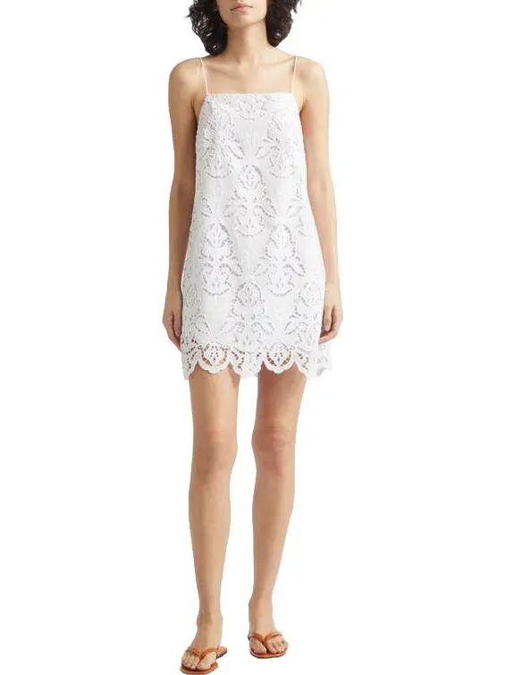 TOCCIN Olivera Floral Lace Mini Dress - Optic