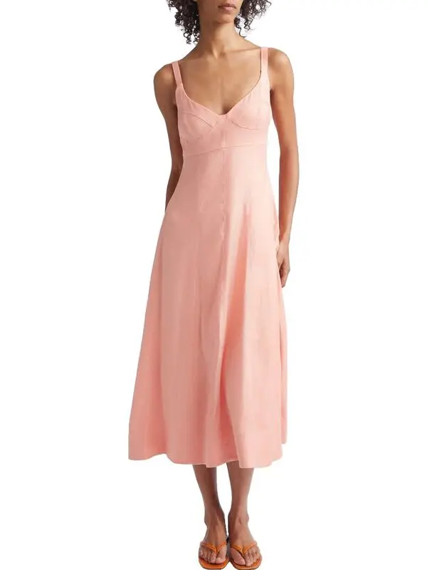 TOCCIN Arya Bustier Sleeveless Midi Dress - Sherbert
