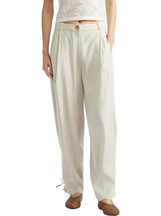 TOCCIN Elowen Wide Leg Linen Blend Pants - Desert