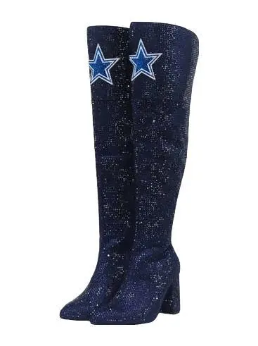 CUCE Dallas Cowboys Team Color Crystal Over-the-knee Boots - Navy