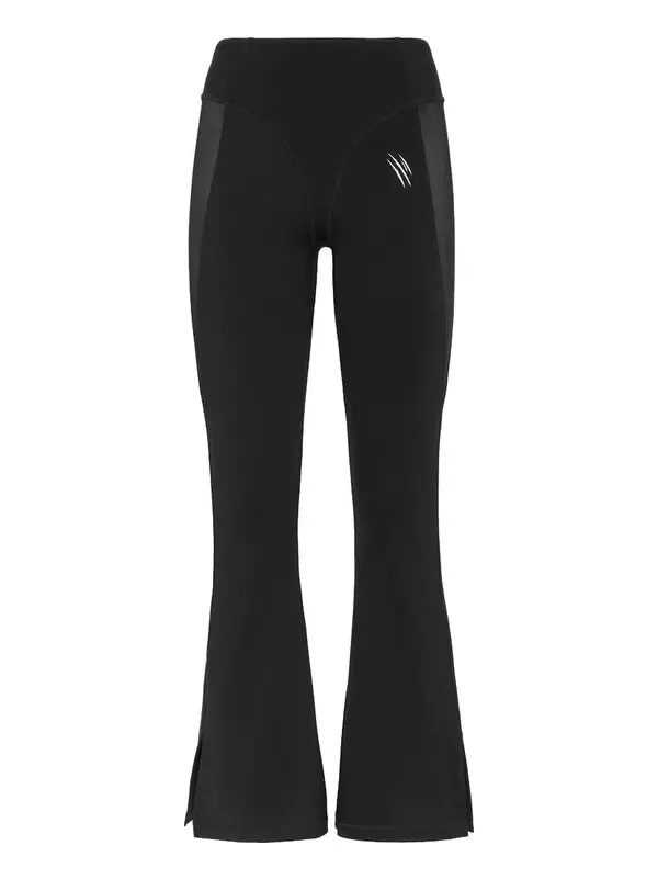 PLEIN SPORT Flare Leggings With Tulle Insets - Black