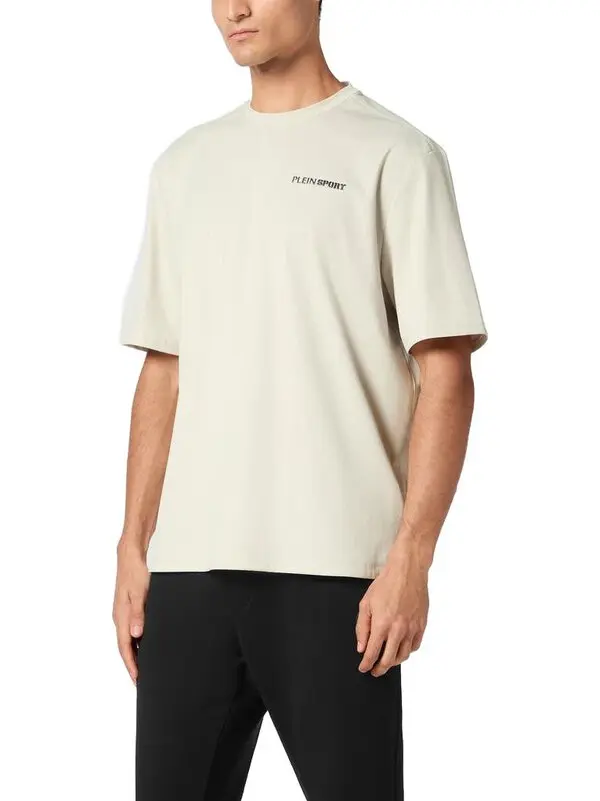 PLEIN SPORT Micro Rib T-shirt Round Neck Ss - Grey